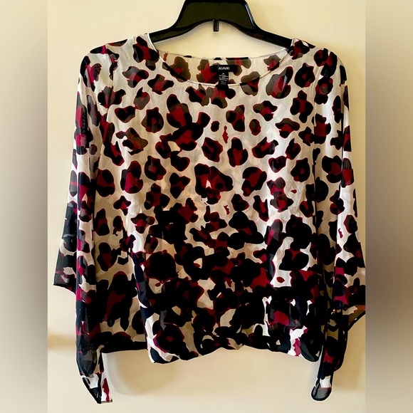 Alfani | Tops | Alfani Womens Three Fourths Sleeves Mosaic Printed With ...